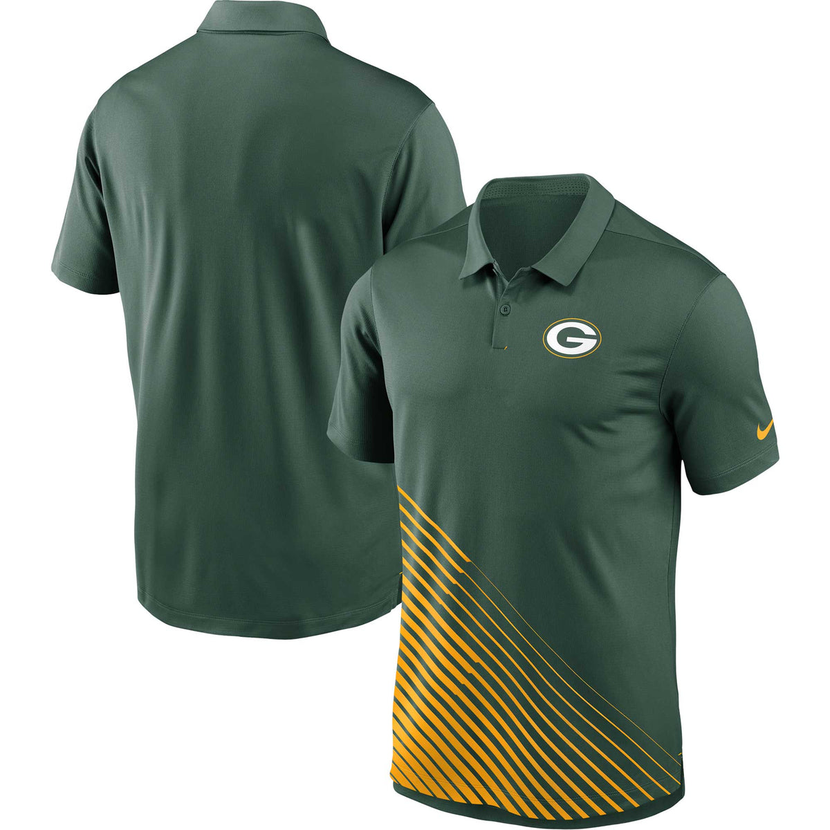 Green Bay Packers Golf Shirts and Polos - Black Square Golf